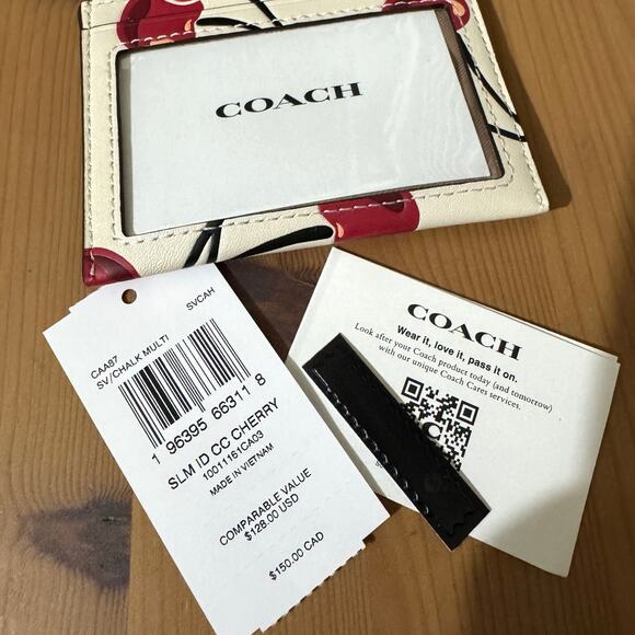 Coach | Bags | Coach Slim Id Card Case With Cherry Print | Poshmark